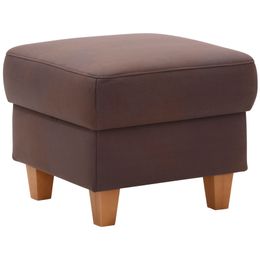 Polsterhocker Home Affaire, B:58cm H:48cm T:58cm, braun, 100% Polyester;Struktur (100% Polyester);Luxus-Microfaser in Lederoptik (100% Polyester),