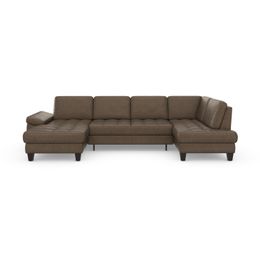 Sit & More Wohnlandschaft SIT & MORE, B:338cm H:88cm T:172cm, braun, 100% Polyester, Sofas, "Westham U-Form", wahlweise mit Bettfunktion, Bettkasten,