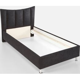Polsterbett, B:110cm L:210cm, schwarz, Westfalia Schlafkomfort, Bezug Bett: Microfaser (100% Polyester);Bonnell-Federkernmatratze: Mischgewebe (51%