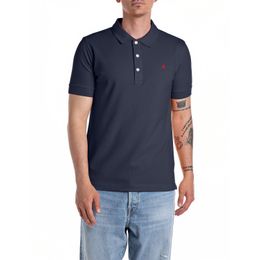 Replay Herren Poloshirt, blau, Gr. XXXL, Piqué, Obermaterial: 95% Baumwolle, 5% Elasthan, Shirts