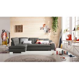 Ecksofa, B:292cm H:89cm T:212cm, grau, SET ONE BY Musterring, 100% Polyester, Wohnzimmer, Sofas, "SO 1200 inkl. Sitztiefen- & R&uuml;ckenverstellung f&uuml;r