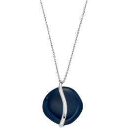 Skagen Damen Kette mit Anhänger "Schmuck Geschenk Edelstahl Halskette SOFIE SEA GLASS", Edelstahl, L: 50, blau, Edelstahl, Halsketten, mit Glasstein