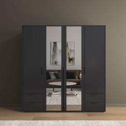 Dreht&uuml;renschrank Rauch, B:187cm H:194cm T:53cm, grau, Holzwerkstoff, Schr&auml;nke, "Kleiderschrank Schrank Garderobe W&auml;scheschrank NAGATA mit Spiegel",