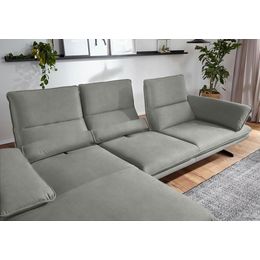 Ecksofa W.Schillig, B:291cm H:94cm T:164cm, grau, Stoff S37 (100% Polyester): Luxus-Microfaser in Lederoptik, Wohnzimmer, Sofas, "broadway,