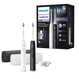 Elektrische Zahnbürste "Series 6500 HX7419/01", weiß, PHILIPS SONICARE, B:17,3cm H:23,2cm T:6cm, Elektrozahnbürsten, mit Andruckkontrolle, 3