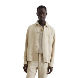 Marc O'Polo MARC O'POLO Herren Hemdjacke, wei&szlig;, Gr. XL, Web, Obermaterial: 67% Leinen, 33% Viskose, Jacken