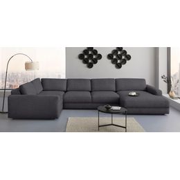 Wohnlandschaft Places of Style, B:390cm H:84cm T:209cm, grau, 100% Polyester, Sofas, "Bloomfield, Mega Polsterecke, Breite 390cm, viel Platz,