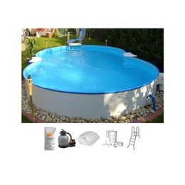 Achtformpool Clear Pool, B:350cm H:120cm L:540cm, wei&szlig;, Schwimmbecken, 540x350x120 cm inkl. umfangreichem Zubeh&ouml;r f&uuml;r den Teileinbau
