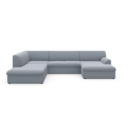 Wohnlandschaft DOMO collection, B:320cm H:78cm T:213cm, blau, Sofas, "Topper, elegant und zeitlos, komfortabel, U-Form", wahlweise mit Bettfunktion