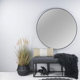 SPINDER DESIGN Wandspiegel "Donna", B/H/T: 120cm x 120cm x 5cm &Oslash; 120cm, schwarz, Flur, Spiegel, Metall, Qualitativ hochwertiges Erscheinungsbild, &Oslash;