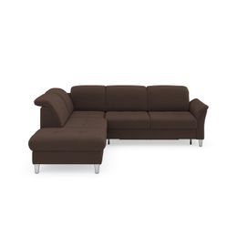 Sit & More Ecksofa SIT & MORE, B:261cm T:224cm, braun, 98% Polyester, 2% Polyamid, Wohnzimmer, Sofas, "Maggiore L-Form", wahlweise mit Kopfteilverstellung,