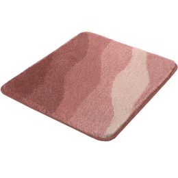 Badematte Kleine Wolke, H:20mm, rosa, Polyacryl, Badematten, "Malena", Badteppich, modernes Wellen Design, Farbverlauf, waschbar