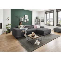 Ecksofa DIE PLANBAR, B:303cm H:75cm T:190cm, grau, 88% Polyester; 12% Polyamid, Wohnzimmer, Sofas, "MP-IN15053 L-Form schmaler Schenkel", mit