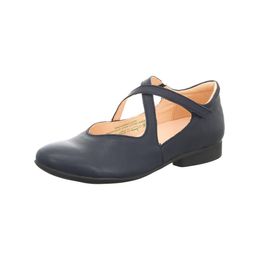 Think! THINK Damen Riemchenballerina "Think Ballerinas Leder", Gr. 36,5, blau, Leder, Schuhe
