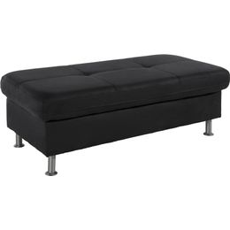 Hocker, B:136cm H:46cm T:70cm, schwarz, exxpo - SOFA FASHION, Luxus-Microfaser (100% Polyester), Wohnzimmer, Hocker, "Maretto Bankhocker mit tollem