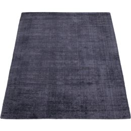 Teppich Paco Home, B:120cm H:14mm L:170cm, grau, Polyester, Wohnzimmer, Teppiche, "Randers 578", Kurzflor, Handweb Teppich, Uni-Farben, handgewebt
