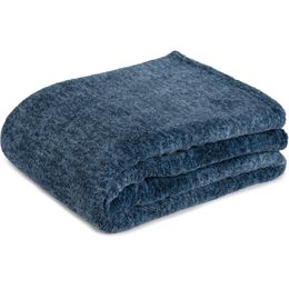 G&ouml;zze Wohndecke G&Ouml;ZZE, B:150cm L:200cm, blau, Polyester, Wohndecken, "Alaska", marmorierte Optik, kuschelig