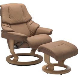 stressless Relaxsessel "Reno" Set, Relaxsessel mit Hocker, mit Hocker, mit Classic Base, Gr&ouml;&szlig;e S, M & L, Gestell Eiche