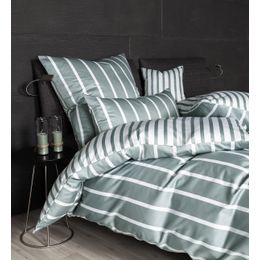 Wendebettw&auml;sche Janine, gr&uuml;n, Interlock-Jersey, Obermaterial: 100% Baumwolle, Bettw&auml;sche, "Interlock-Jersey59028 3", mit Reissverschluss