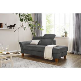 Recamiere Home Affaire, B:194cm H:84cm T:93cm, grau, 100% Polyester, Sofas, "Conville", incl. Kopfteilverstellung, Federkern, wahlweise mit Bettkasten