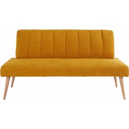 Sitzbank, B:182cm H:92cm T:68cm, gelb, exxpo - SOFA FASHION, Struktur: Webvelour, 100% Polyester, Esszimmer, Sitzb&auml;nke, "Costa, moderne