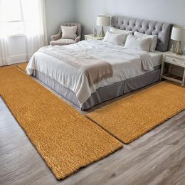 Hochflor-Bettumrandung, H:37mm, gold, MyFlair M&Ouml;BEL & ACCESSOIRES, Obermaterial: 100% Polypropylen, Bettumrandungen, "My Shaggy", Shaggy, Uni-Farben,