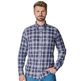 Casamoda Herren Langarmhemd "Casamoda Freizeithemd kariert", blau, Gr. XXXL, kariert, 100% Baumwolle, Hemden