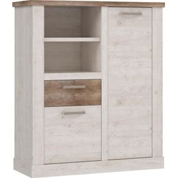 Highboard FORTE, B:109,8cm H:128,3cm T:41,3cm, wei&szlig;, FSC-zertifizierter Holzwerkstoff, Wohnzimmer, Sideboards, "Duro", Mehrzweckschrank mit T&uuml;ren &