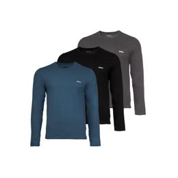 BOSS Herren Longsleeve "Longsleeve LS ShirtRN 3P Classic 3er Pack", blau, Gr. XXL, Obermaterial: 100% Baumwolle CO., Shirts