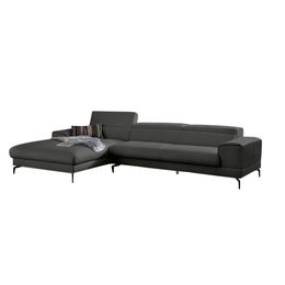 Ecksofa W.Schillig, B:343cm H:70cm T:193cm, grau, Longlife Xtra-Leder Z69: Das feinnarbige, gedeckte Softleder Z69 besticht durch seine