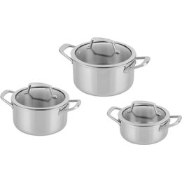 Ninja Topf-Set "Ninja EverClad 3-teiliges Set aus Edelstahl C93000DE", silber, T&ouml;pfe, Entwickelt f&uuml;r den Einsatz unter schwierigsten Kochbedingungen