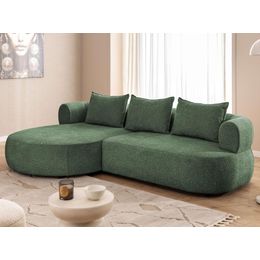 Ecksofa Home Affaire, B:257cm H:78cm T:159cmgr&uuml;n, 100% Polyester, Wohnzimmer, Sofas, "LUSSAC L-Form Design-Sofa mit Zierkissen, Ma&szlig;e B/T/H:
