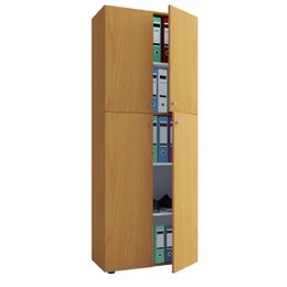 Aktenschrank Vcm, B:70cm H:184cm T:40cm, braun, Obermaterial: 100% Holz Wood., Büro, Schränke, "Vcm Büroschrank mit 5 Fächern moderner Aktenschrank