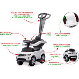 Jamara Kinder Rutscherauto "Land Rover Discovery 3in1", wei&szlig;, Kunststoff, B:40cm H:94cm T:84cm, Rutschautos, mit Sound