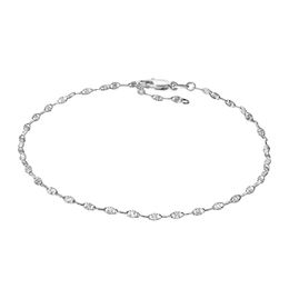 Vivance Damen Fu&szlig;kette "925/- Sterling Silber weiss diamantiert", 25+2cm, Silber 925 (Sterlingsilber), wei&szlig;, Silber 925 (Sterlingsilber), Fu&szlig;ketten