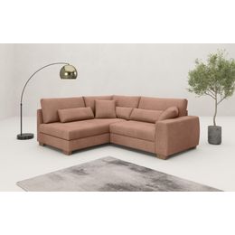 Ecksofa MR. COUCH, B:227cm H:68cm T:190cm, rot, Novaclean Avanti (100% Polyester), Wohnzimmer, Sofas, "Hilla L-Form", Mit Federkern, wahlweise mit