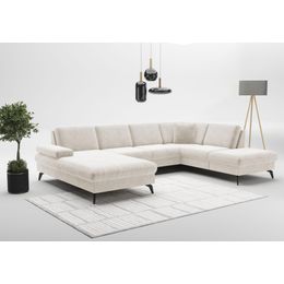 Sit & More Wohnlandschaft SIT & MORE, B:300cm H:83cm T:202cm, beige, 100% Polyester, Sofas, "Morris Jubi U-Form, B: 300 cm", mit Armteilfunktion & 1 Zierkissen,