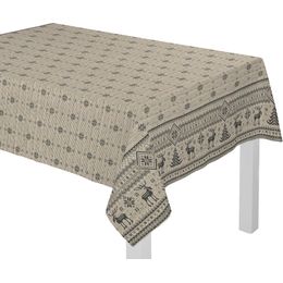 Tischdecke WIRTH, B:130cm L:160cm, beige, Baumwollmischung, Tischdecken, "ROMO"
