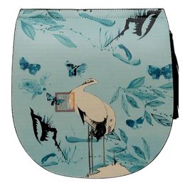 DOGO Damen Umhängetasche "Ivy Bag Umhängetasche Storks Damen Schultertasche", blau, Lacklederimitat, Taschen, Handgefertigt