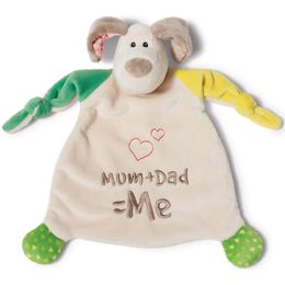 Nici Baby Schmusetuch "My First Nici Kollektion, Hund Fino, Mum+Dad=Me", bunt, Polyester, Schnuffelt&uuml;cher, mit aufgestickten Augen