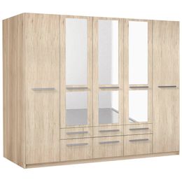 Kleiderschrank Priess, B:230cm H:193cm T:54cm, braun, Holzwerkstoff, Schlafzimmer, Schr&auml;nke, "Schrank Garderobe W&auml;scheschrank Barcelona in 5