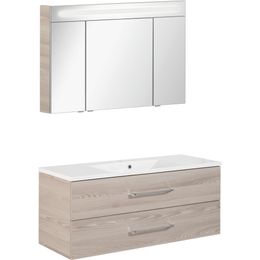 Waschtisch Fackelmann, B:120cm T:46cm, braun, Badezimmer, Waschtische, "Waschplatz-Set B.Clever", 3-teilig
