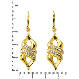 Firetti Damen Paar Ohrh&auml;nger "Schmuck Geschenk Gold 333 Ohrschmuck Patentbrisur", 0,01 P3 = leicht erkennbare Einschl&uuml;sse, Diamanten Gelbgold 333,