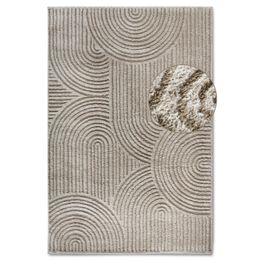 Designteppich ELLE DECORATION, B:160cm H:18mm L:235cm, beige, Polyester, Teppiche, "Chappe", Shaggy, L&auml;ufer, flauschig, weich, Langflor, modern, Hoch