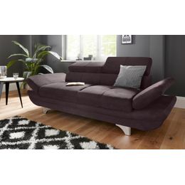 2-Sitzer COTTA, B:218cm H:75cm T:104cm, braun, Struktur (100% Polyester );Chenille (90% Polyester; 10% Polyamid ), Sofas, "Enterprise", Big-Sofa, mit
