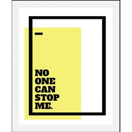 Bild queence, B:50cm H:70cm, wei&szlig;, Acrylglas, Holz, Papier, Wohnzimmer, Bilder, "No one can stop me", gerahmt