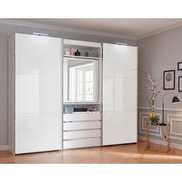 Schwebet&uuml;renschrank wimex, B:300cm H:236cm T:65cm, wei&szlig;, Schr&auml;nke, "Magic by fresh to go", mit drehbarer Spiegelt&uuml;r