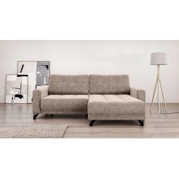 Ecksofa Home Affaire, B:234cm H:93cm T:174cm, grau, 100% Polyester, Wohnzimmer, Sofas, "FAIRVIEW mit verstellbaren Rückenlehne, Maße B/T/H: