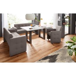 Polsterbank, B:182cm H:82cm T:68cm, grau, exxpo - SOFA FASHION, Microfaser (Zusammensetzung: 100% Polyester);Lederfaserstoff (Grundgewebe 41%