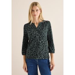 Cecil Damen Tunikashirtink grün, Gr. M, animal-print, Web, 50% Baumwolle, 50% Modal, Shirts, mit Leomuster